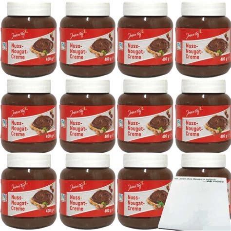 Jeden Tag Nuss Nougat Creme 12er Pack 12x400g Glas Usy Block