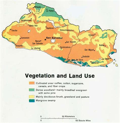 El Salvador Vegetation And Land Map
