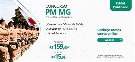Concurso PM MG 2024 Novo edital para diversos cargos na área da