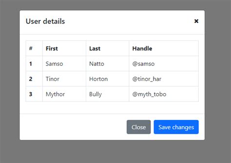 Bootstrap 5 Table Inside Modal Template Templates Css Grid Modal