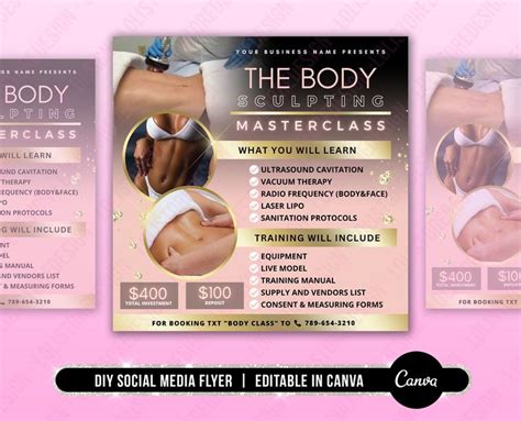 DIY Body Sculpting Training Flyer Body Contouring Course Flyer Body