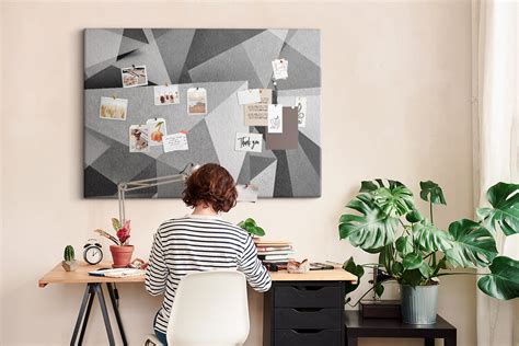 Wielka Tablica Korkowa 100x140 cm z grafiką 3D abstrakcja Drewniane