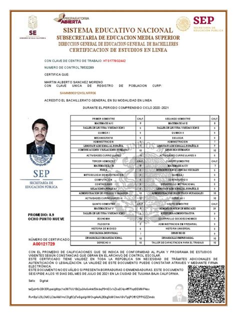 Certificado Preparatoria Baja Pdf En Preparatoria Abierta