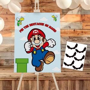 Digital Super Mario Party Games Printable Pin The Mustache On Mario