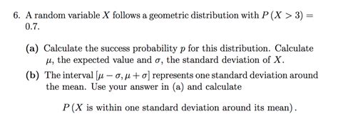 solved 6 a random variable follows a geometric distribution