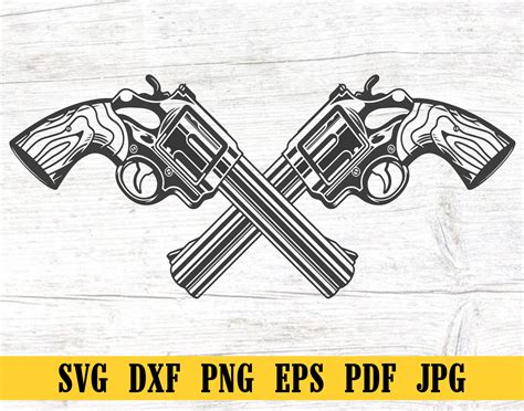 Crossed Pistols Svg Crossed Guns Svg Cowboy Wild West Vector Cut