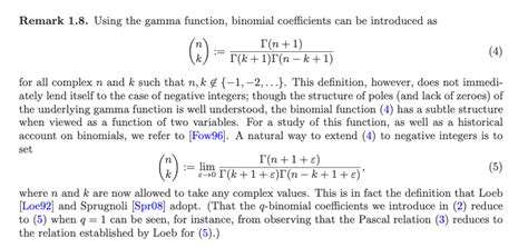 alternative definition of binomial coefficients for negative arguments and associated