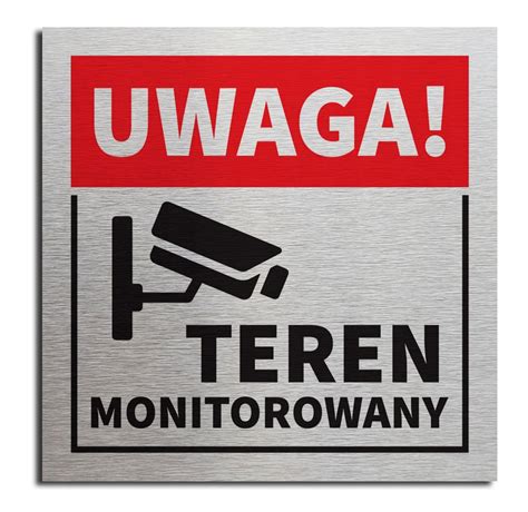 Tabliczka TEREN MONITOROWANY 10x10 Cm Tm 10x10 Cena Opinie