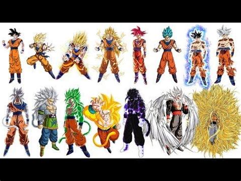 Todas las Transformaciones de Gokú del 1 al 100 YouTube Goku