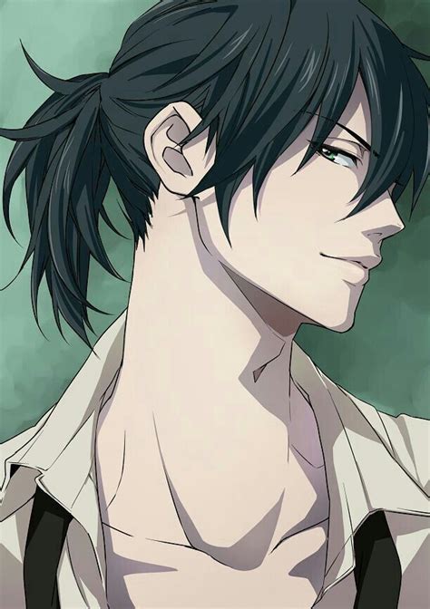 An Anime Character With Black Hair Wearing A White Shirt And Tie