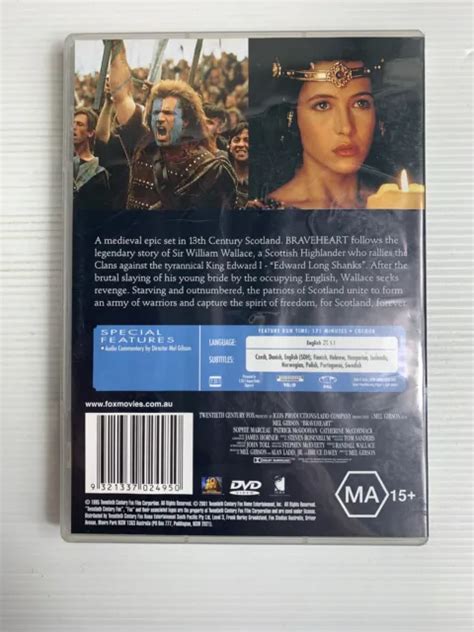 BRAVEHEART MEL GIBSON Sophie Marceau DVD R4 Cult Cinema Classic EUR 5