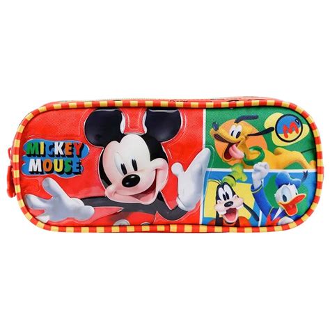 Kit mochila carrinho lancheira térmica e estojo Mickey R 16