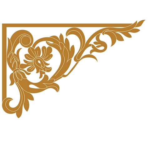 Ornamento Barroco Vintage Dourado Canto Acanto De Estilo Antigo