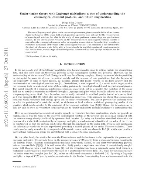 pdf scalar tensor theory with lagrange multipliers a way of understanding the cosmological