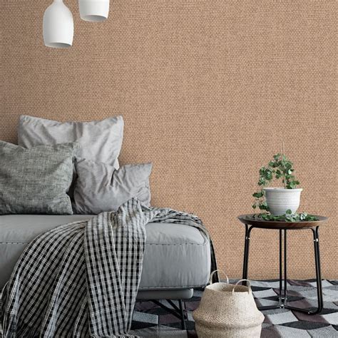 Papier Peint Toile De Jute Marron Chambre Boho Toile De Jute Papier