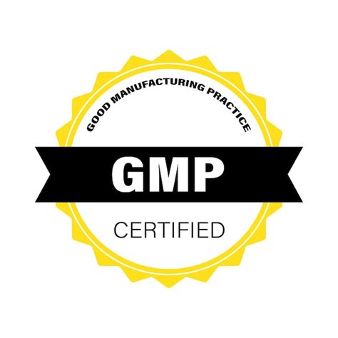 Certificado de rodada de boas práticas de fabricação gmp Vetor Premium