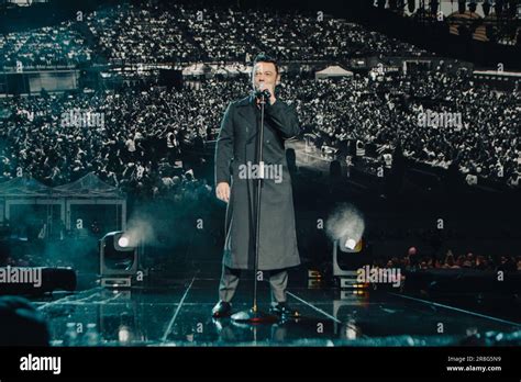 Tiziano Ferro In Concerto Allo Stadio San Siro Di Milano Stock Photo