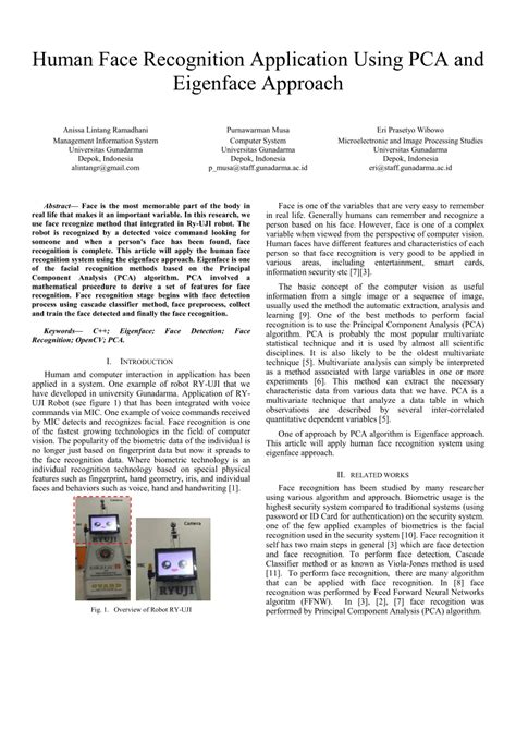 pdf human face recognition application using pca and eigenface approach