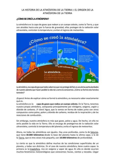 La historia de la atmósfera de la tierra I Noe Garay Giron uDocz
