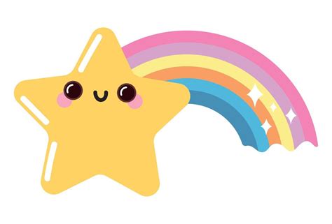 Estrella Del Arco Iris Clima Kawaii Vector En Vecteezy