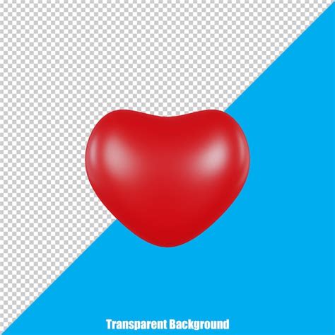 Premium PSD 3d Stylized Red Heart On Transparent Background