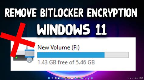 how to remove disable bitlocker encryption in windows 11 youtube