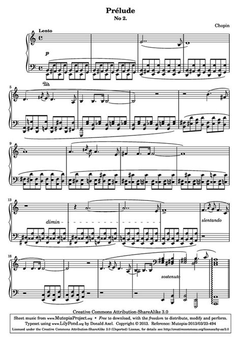 Prelude Op 28 No 2 Free Sheet Music By F F Chopin Pianoshelf