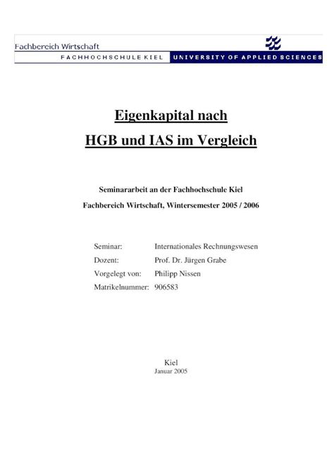 PDF Eigenkapital Nach HGB Und IAS Im Vergleich Eigenkapital Nach