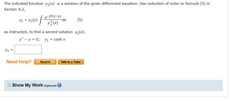 solved the indicated function y 1 x is a solution of the