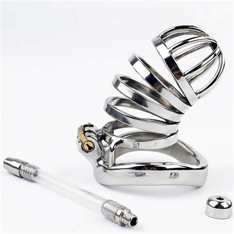 Acier inoxydable male chastity dispositif avec penis plug métal