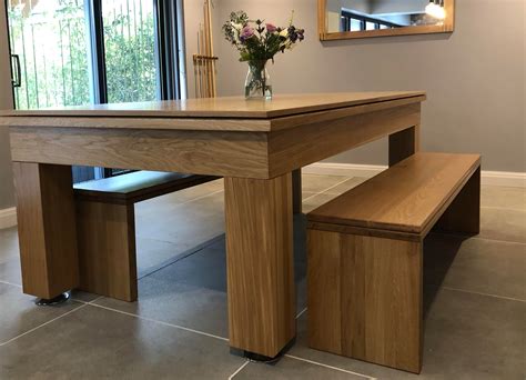 New 6ft 7ft 8ft Solid Oak Artisan Pool Dining Table For Sale By