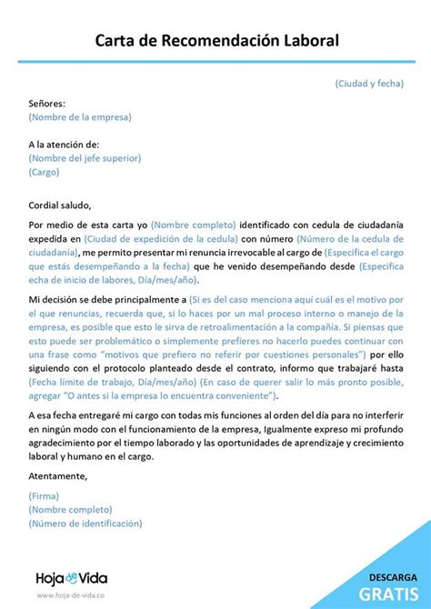 Carta De Reconocimiento Laboral Ejemplo Y Modelo Para Descargar En