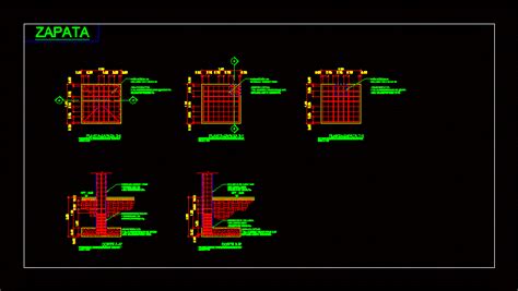 Zapatas En AutoCAD Librería CAD