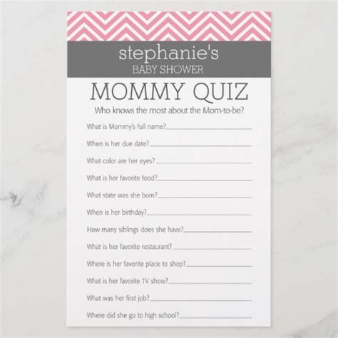 Lámina Juego de Baby Shower Quién conoce mejor a mamá Zazzle es