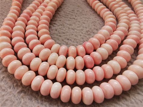 Real Natural Pink Conch Shell Beads Rondelle Shape Mm Mm Etsy