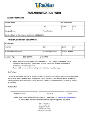 Fillable Online Ach Form Doc 2 Fax Email Print PdfFiller
