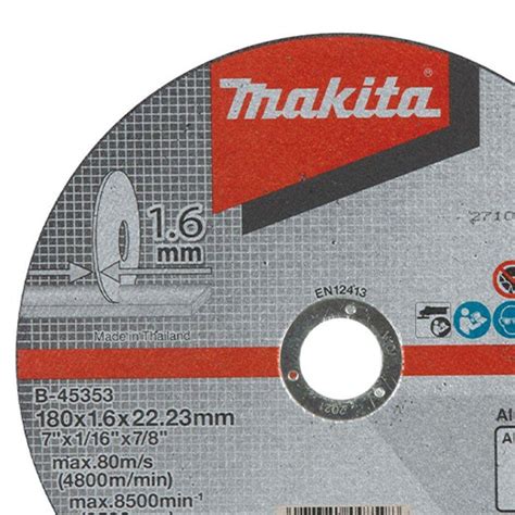 10 Discos de Corte Abrasivo para Alumínio 180mm MAKITA B 45353 10