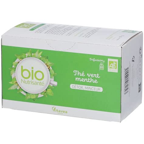 bio Nutrisanté Infusion Thé vert à la menthe 20 pc s Redcare Pharmacie