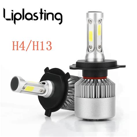 2pcs H4 H13 LED COB DC 9 32V Headlight Kit 6500k White Car Bulbs Lamps
