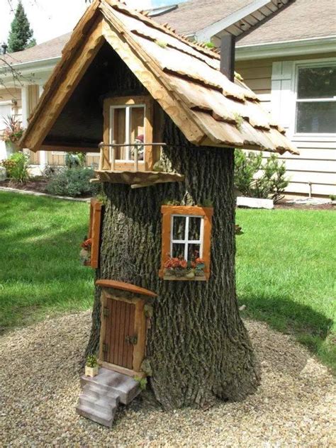 30 FAIRY GARDEN HOUSES DIY Tree Stump Fairy House Founterior