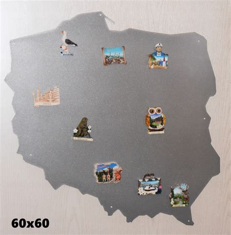 Tablica Magnetyczna Na Magnesy Mapa Polski 60x60S 9717017825