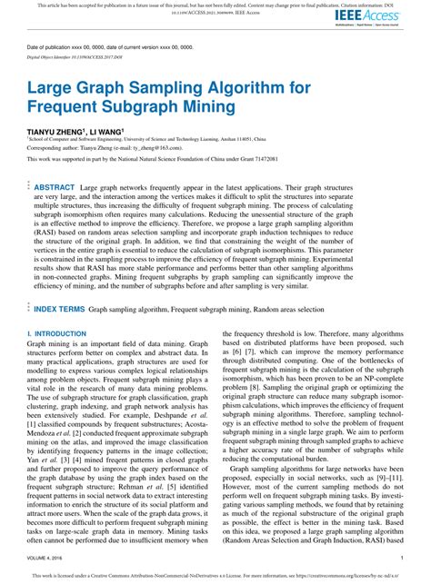 pdf large graph sampling algorithm for frequent subgraph mining