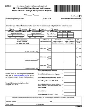 2012 Form NM TRD RPD 41367 Fill Online Printable Fillable Blank