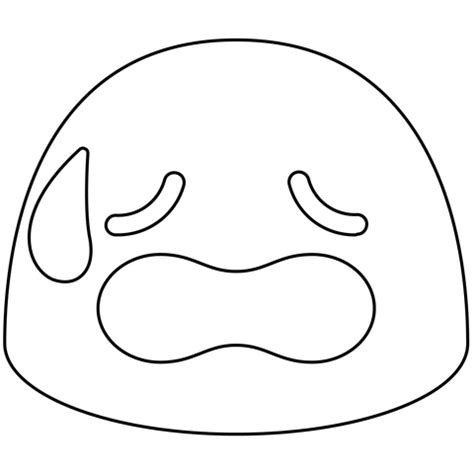 Coloriage Emoji Visage Triste Mais Soulag Coloriages Imprimer