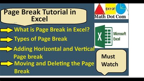 Insert Move Or Delete Page Breaks In Excel Types Of Page Breaks
