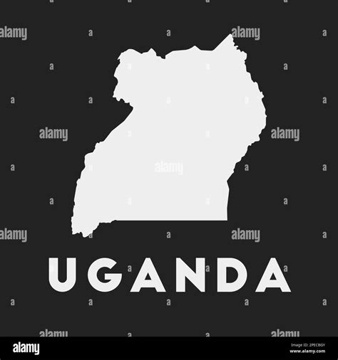 Uganda Icon Country Map On Dark Background Stylish Uganda Map With