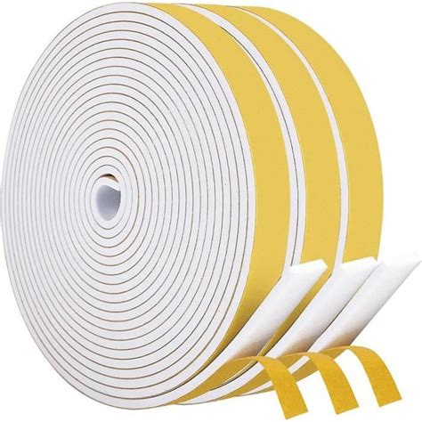 Lot De 3 Rouleaux De Ruban D Étanchéité En Caoutchouc Mousse De 1 27 Cm