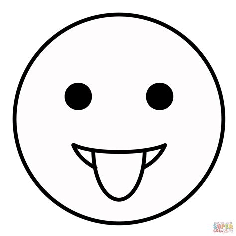Gezicht Met Tong Emoji Kleurplaat Gratis Kleurplaten Printen