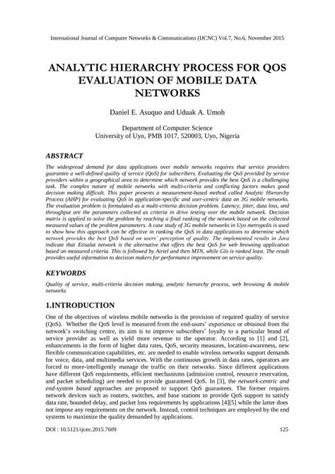 pdf analytic hierarchy process for qos evaluation … ijcnc v7n6 7615cnc09 pdf