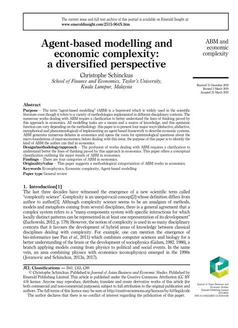 pdf agent based modelling and economic complexity a diversified perspective
